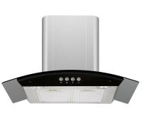 China Stainless Steel Glass Arc shaped Kitchen Range Hood Low Noise Electric Chimney Extractor for sale