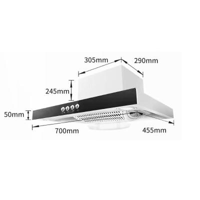 China 1000 Cfm Copper T Shape Chimney Hood Range For Household for sale