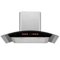 China Smart Stainless Steel Glass Range Hood with App Control Low Noise Kitchen Chimney Hood for sale