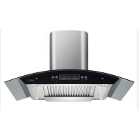 China Stainless Steel Glass Arc Chimney Hood Electric Low Noise App Controlled 15-17 m3/min for sale