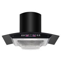 China Stainless Steel Glass Arc Chimney Range Hood with Copper Motor for sale