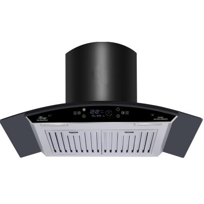 China Commercial Glass Arc Chimney Range Hood Stainless Steel Wall Mounted for sale