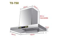 China Size 600-900mm,S.S Or Metal Painted,110v-220v,copper Wire Motor,strong Power,luxury Range Hood For Home Kitchen-T8-600 for sale