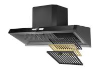 China Electric Commercial Range Hood 0.8mm Touch Panel Wall Mount / Island 2400CBM Quiet Operation CY125-B for sale