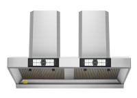 China 200 Air Outlet 0.70mm Electric AC Baffle Filter 75m3/min Suction Commercial Range Hood With Oil Fume Separation TY180 for sale