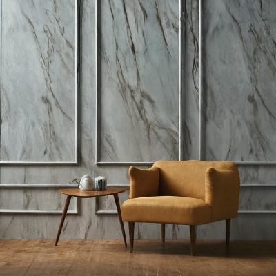 China Grey Living Room Marble Effect 10mm Pvc Wall Panels for sale
