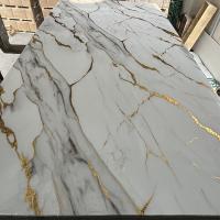 China Waterproof Pvc Imitation Marble Sheet UV Coated Fireproof Easy Install Interior Wall Panel for sale