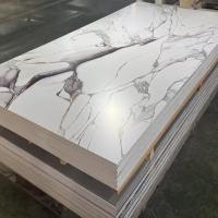 China Textured PVC Marble Wall Panel Soundproof  Fire-Rated Easy-Clean For Bedroom & Office for sale