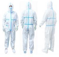 China Bonded Fabric Disposable Theatre Gowns , One Size Fit Full Body Disposable Coveralls for sale