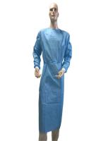 China Anti Virus Blue / White Medical Gown , Chemical Resistant Disposable Work Coveralls for sale
