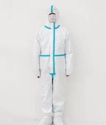 China Safety Long Sleeve Disposable Isolation Gowns Non Toxic With Blue Line for sale