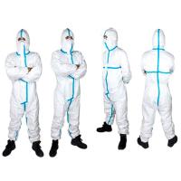 China Safety Long Sleeve Disposable Isolation Gowns Non Toxic With Blue Line for sale