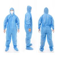 China Safety Long Sleeve Disposable Isolation Gowns Non Toxic With Blue Line for sale