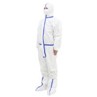 China Zipper Cover Disposable Medical Gowns , Dust Proof Disposable Chemical Suit for sale