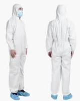 China Safe White Disposable Isolation Gowns Fire Resistant Flame Protection for sale