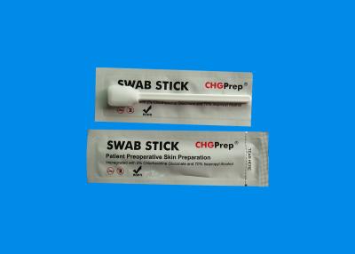 China KC 70% IPA Alcohol And 2% Chlorhexidine Gluconate Chg Swabsticks Foam Tip for sale