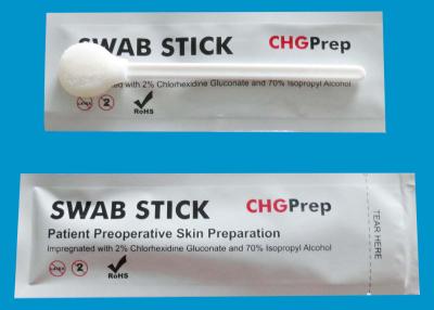 China Disposable Foam Surgical CHG Swab 70% Isopropyl Alcohol IPA 2% CHG Swabstick for sale