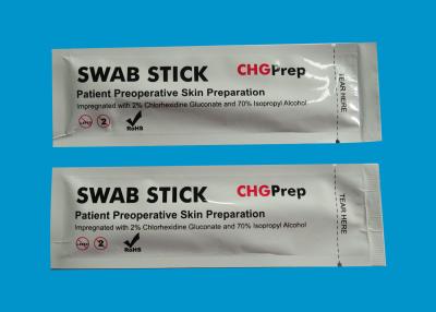 China Chlorhexidine Gluconate Prep CHG Swab 132mm Foam 2%CHG + 70%IPA for sale