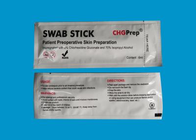 China Chlorascrub Medical CHG Swabstick ETO Sterilization Foam Tipped Swabs for sale