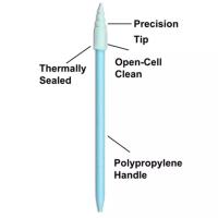 China CM FS751 Foam Tip Cleanroom Swabs Lint Free Pointed Spiral Head Foam for sale