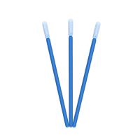 China CM FS1702 Industrial Microfib Foam Tip Swab Round Head Blue Handle for sale