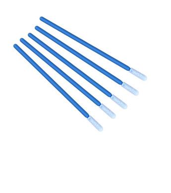 China CM FS1702 Industrial Microfib Foam Tip Swab Round Head Blue Handle for sale