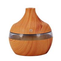 China Small Size 300ml Wood Grain Cool Mist Room Humidifier with Color Change LED Light for sale