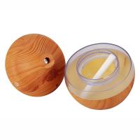 China Small Size 300ml Wood Grain Cool Mist Room Humidifier with Color Change LED Light for sale
