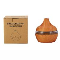 China 5V Portable 300ML 7 Color Change Wood Design USB Rechargeable Humidifier for Timing Function for sale