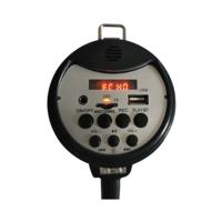 China 50W Large Power Plastic Handheld Black Megaphone with Music Siren Versatile Functions for sale