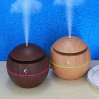 China Other Function Portable Mini Ultrasonic USB 130ML Wood Grain Humidifier with Led Light for sale