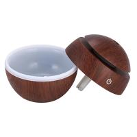 China Other Function Portable Mini Ultrasonic USB 130ML Wood Grain Humidifier with Led Light for sale