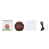 China Other Function Portable Mini Ultrasonic USB 130ML Wood Grain Humidifier with Led Light for sale