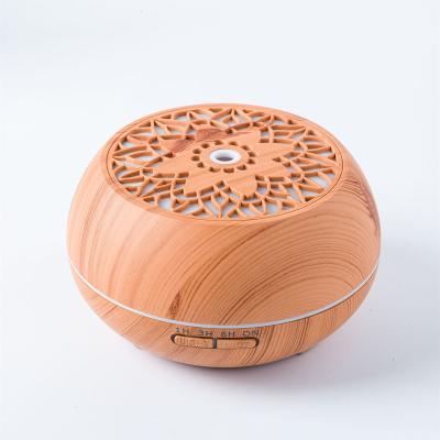 China 500ml Household Wood and Glass Essential Oil Aroma Diffuser with Remote and RGB LED Light for sale