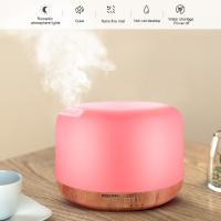 China 12W Portable Small Size 300ml Wood Grain Ultrasonic Air Humidifier Aroma Diffuser for sale