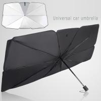 China Steel Frame Customized Logo Car Windshield Sunshade Umbrella UV Protect Foldable for sale