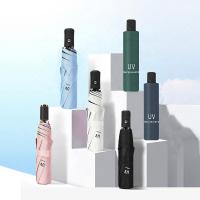 China Rubber Coated Handle Vinyl Sunscreen Anti-Ultraviolet Sun and Rain Dual- Folding Umbrella for sale