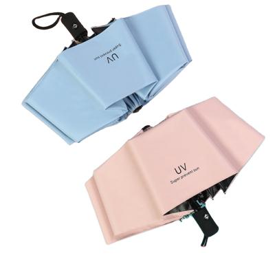 China 3 Folding Automatic Travel Rain Umbrella with Customized Printing and Customer's Logo for sale