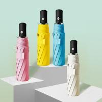 China 3 Folding Automatic Travel Rain Umbrella with Customized Printing and Customer's Logo for sale