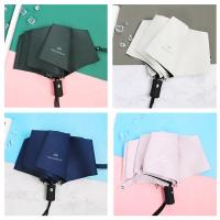 China 3 Folding Automatic Travel Rain Umbrella with Customized Printing and Customer's Logo for sale