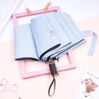 China X303 Black Glue Sunblock Sunshade Sunrain Dual- Three Fold Sun Umbrella Minimalism Style for sale