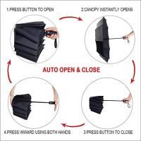 China 10 Ribs Auto Open Close Collapsible Folding Travel Umbrella for Rain Protection for sale