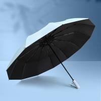 China Pongee Panel Material Large Folding Advertising Umbrella for Sunny and Rain Dual for sale