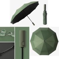 China Fully-Automatic Three Fold Vinyl Sunshade Umbrella for Adults Sun and Rain Protection for sale