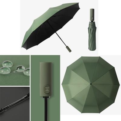 China Fully-Automatic Three Fold Vinyl Sunshade Umbrella for Adults Sun and Rain Protection for sale