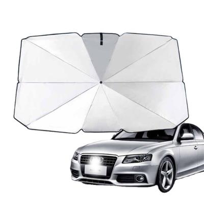 China Xiamen X301 Car Front Windshield Glass Sunshade with Plastic Handle and Steel Frame for sale