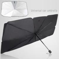 China 190T Ponegee Fabric Front Windshield Car Sunshade with Advertising and Foldable Design for sale