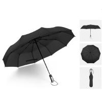 China Plastic Handle 23inch 10K 190T Pongee Automatic Folding Umbrella for School Campaigns for sale