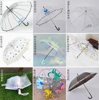 China Transparent PVC Color Straight Rod Umbrella Three-Folding Design for All in 1 Function for sale