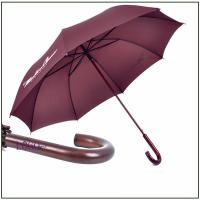 China Fully-automatic Sunscreen Long Handle Golf Umbrella with Bent Hook and Customized LOGO for sale